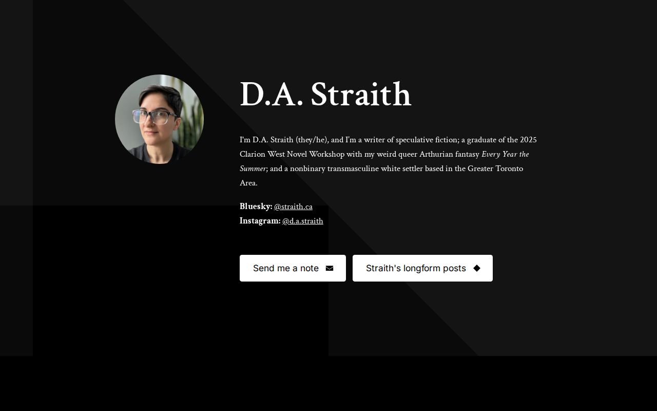 D.A. Straith - Speculative fiction writer